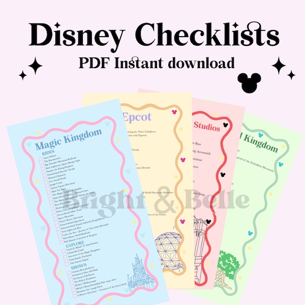 Magic Kingdom Rides Checklist - Etsy