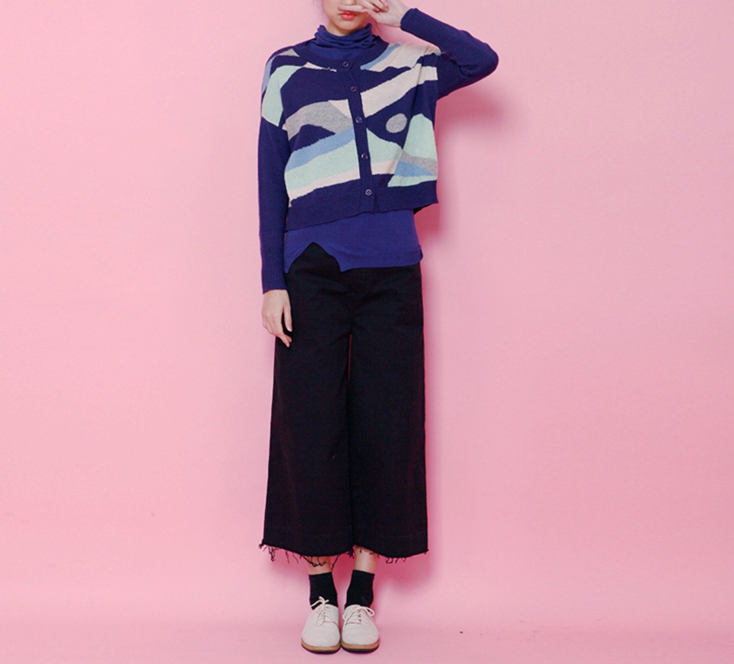 Fine Art Collection Blue Color Fusion Sweater Top | Etsy