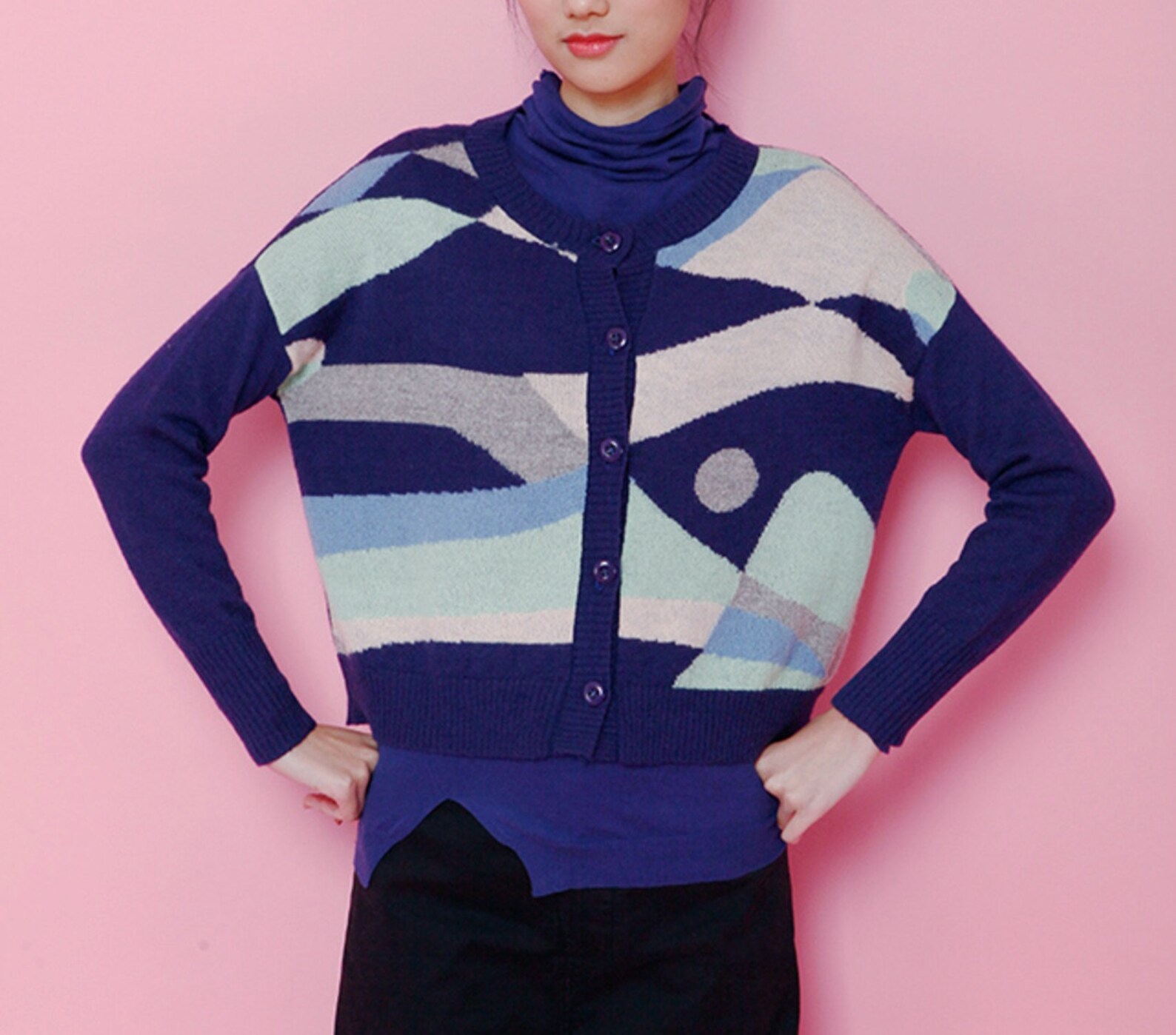 Fine Art Collection Blue Color Fusion Sweater Top | Etsy