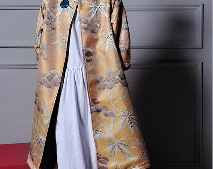 Fine Art Collection Golden Japanese Style Pine Tree Coat 2 - Etsy