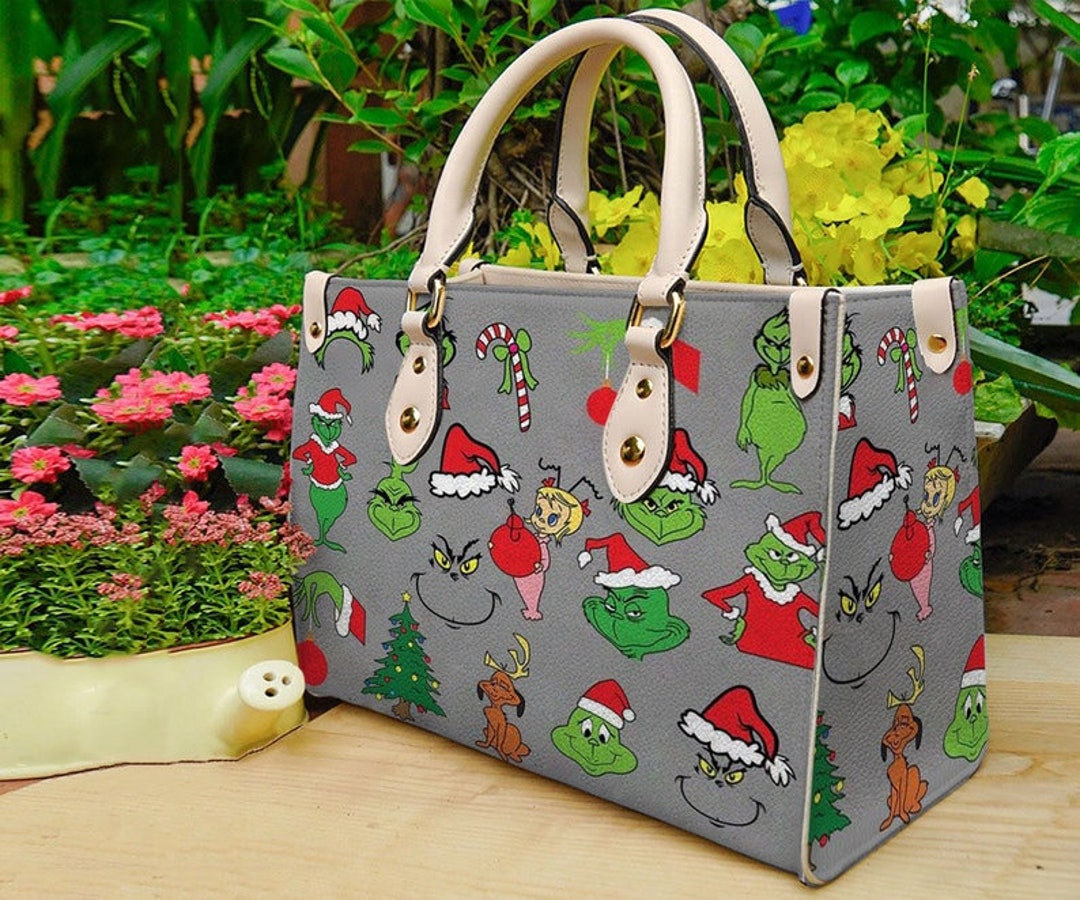 Grinch Christmas Leather Bag Grinch Lover Handbag Custom - Etsy UK