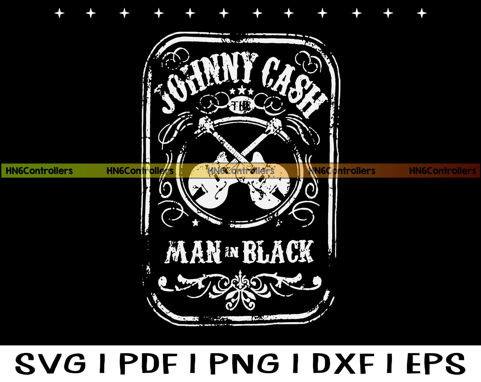 Johnny Cash The Man In Black Svg Johnny Cash Svg The Man In Etsy