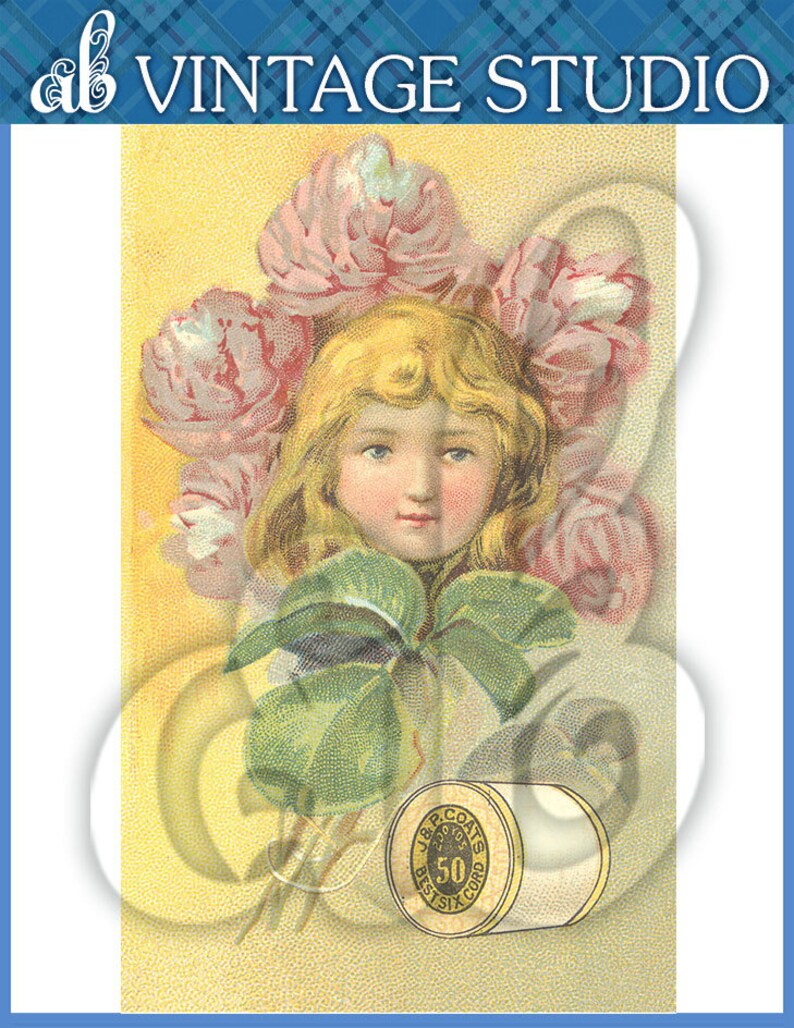 Vintage Digital Image of Coats and Clark Thread Spool Card or - Etsy