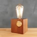 Wooden Table Lamp With Clock, Small Mid Century Nightstand Lamp ...