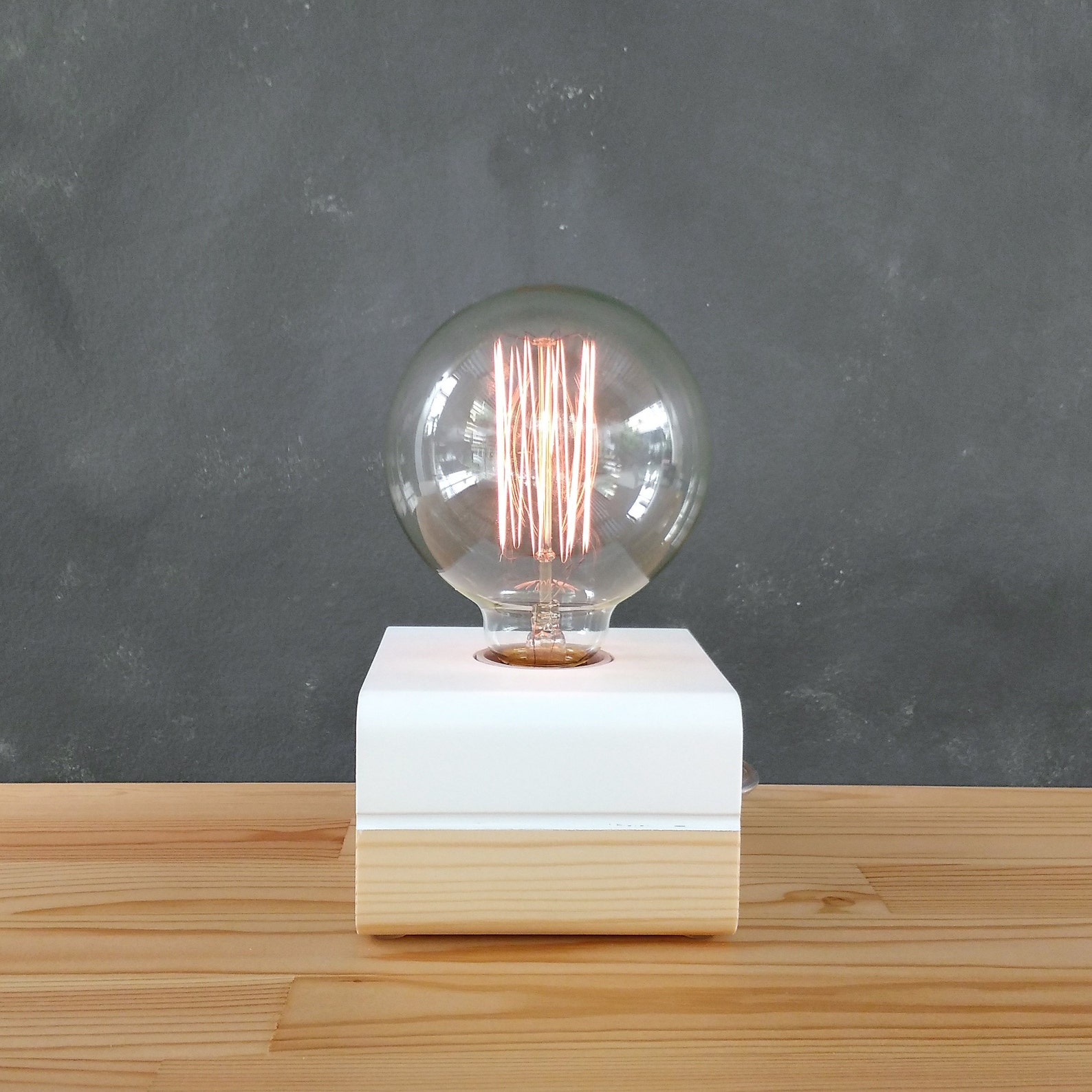 Modern White Table Led Lamp Personalized Nordic Small Wood - Etsy