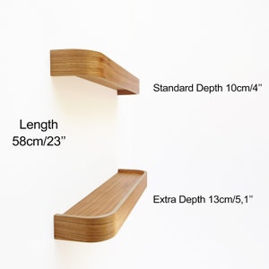 Wall Floating Ledge Shelf, Modern Zebrawood Decorative Rounded Shelves ...