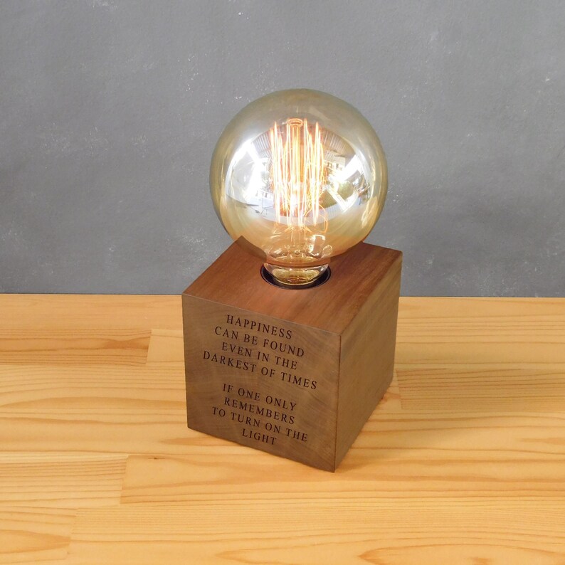 Wood Table Lamp Custom Company Award Corporate Gifts With - Etsy