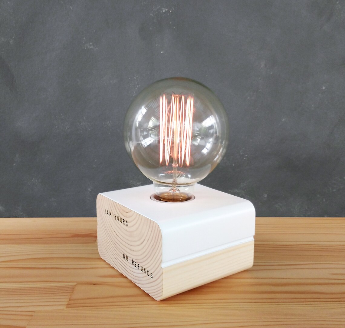 Modern White Table Led Lamp Personalized Nordic Small Wood - Etsy
