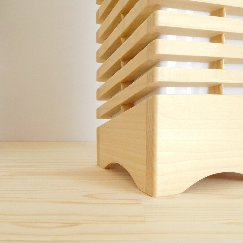 Wooden Side Table Lamp for Living Room Handmade Led Lamp - Etsy