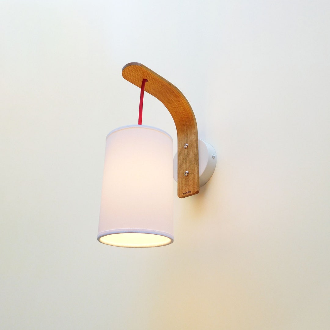 Wood Wall Sconce Hardwired, Oak Bracket for Pendant Light, Modern ...