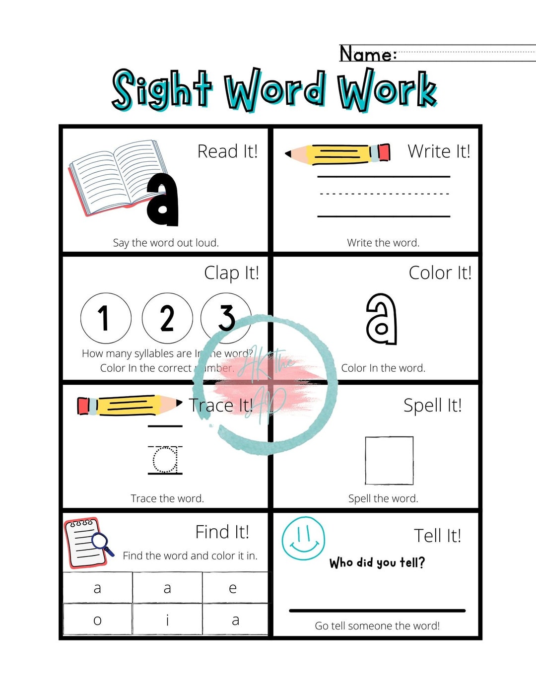 Dolch Preprimer Sight Word Worksheets- FLORIDA BEST List - Etsy