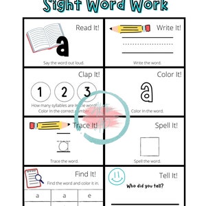 Dolch Preprimer Sight Word Worksheets- FLORIDA BEST List - Etsy