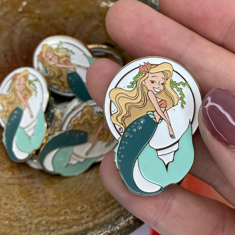 The "claire Mermaid" Enamel Pin - Etsy