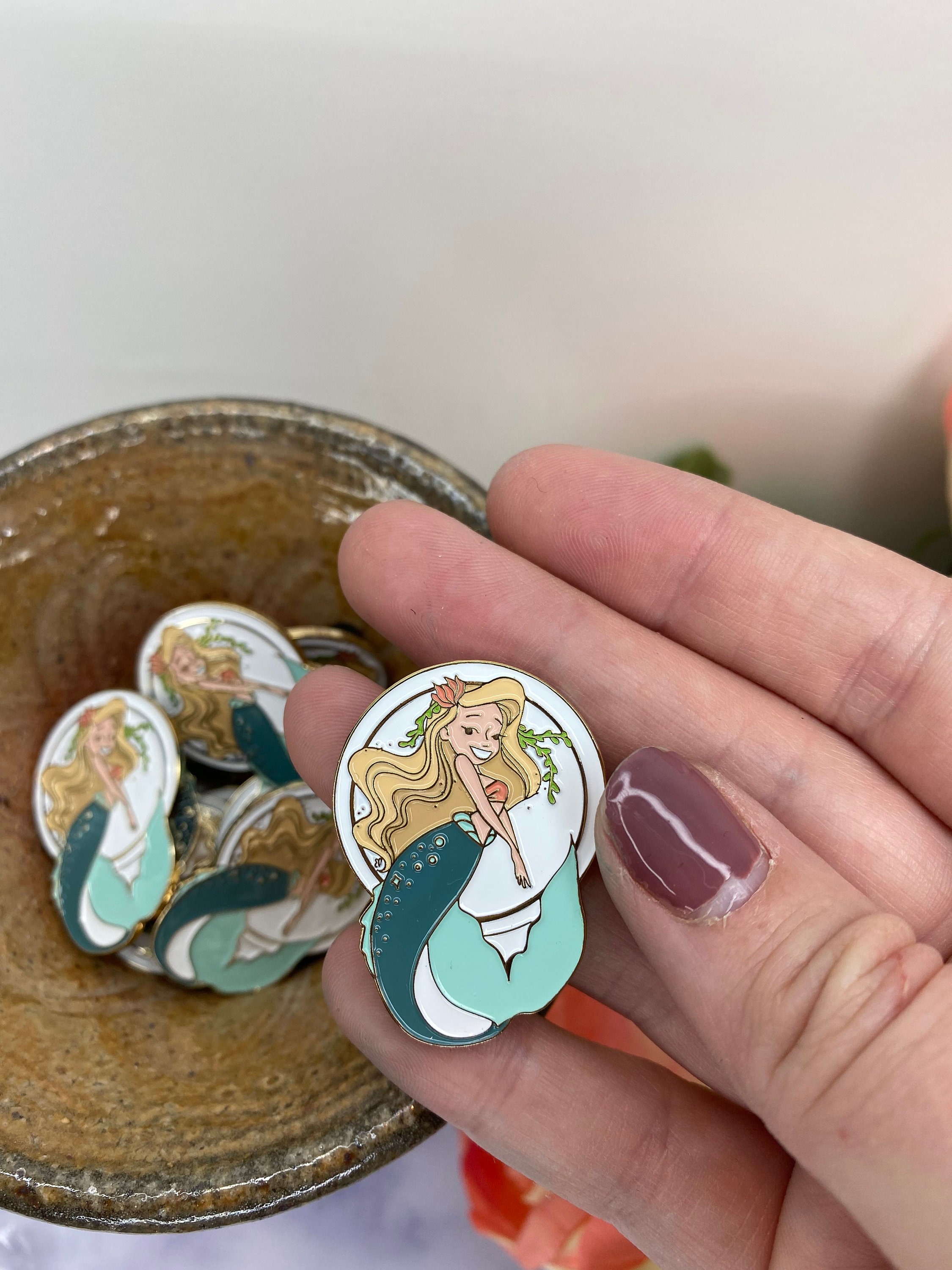 The "claire Mermaid" Enamel Pin - Etsy