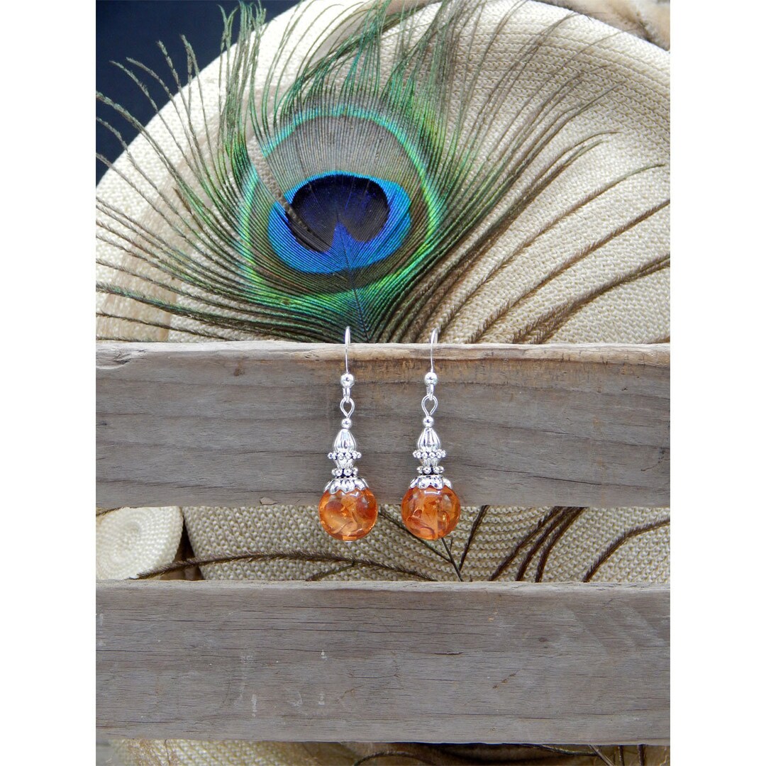 Artisan Created Variegated Burnt Sienna "floating" Fleck Antique Silver ...