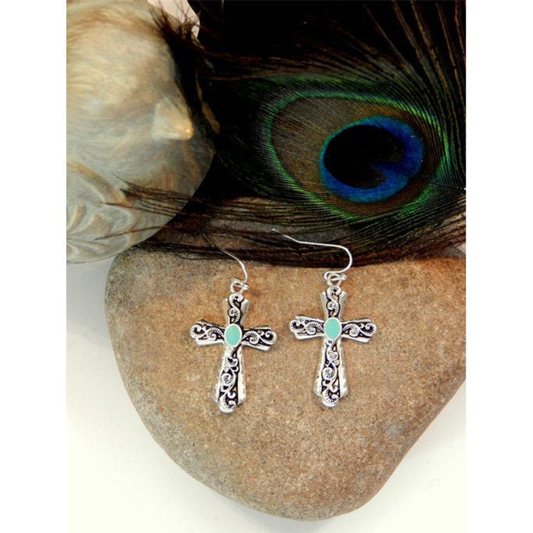 Brighton Inspired Turquoise Accented Antique Silver Intricately Floral ...