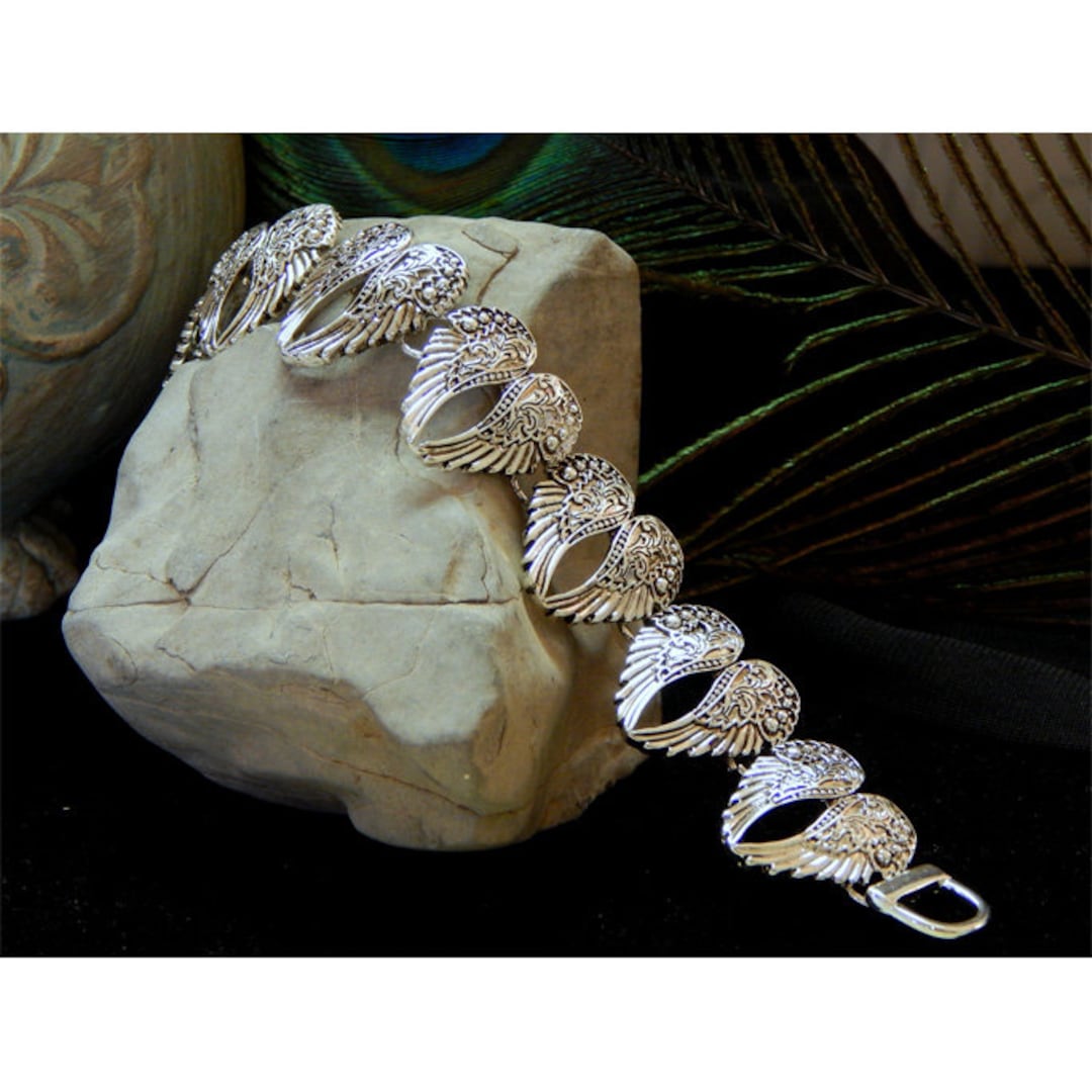 Brighton Inspired Antique Silver Filigree Accented "angelic Wings" High ...