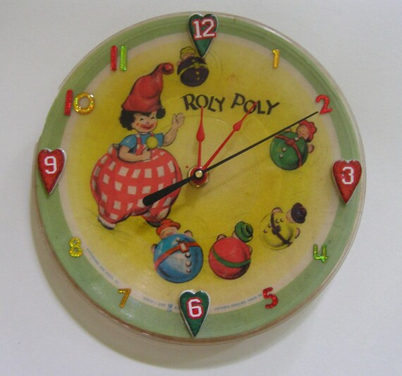 Vintage Roly Poly Children's Picture Disc Clock - Etsy