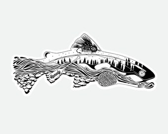 FLY FISHING Car Sticker Fish Gear Fishing Angling Window - Etsy