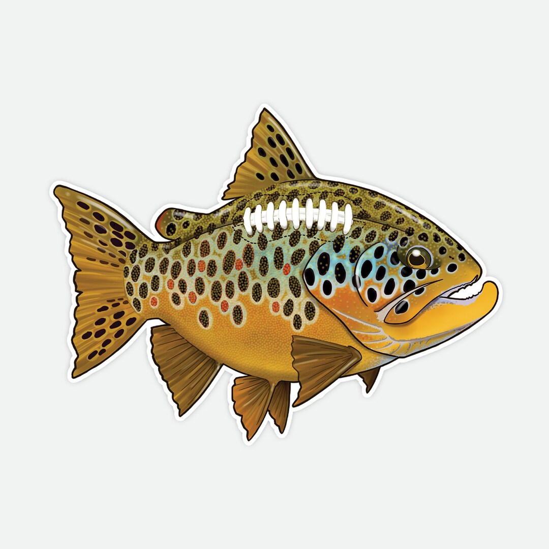 Brown Trout Football Decal - Etsy