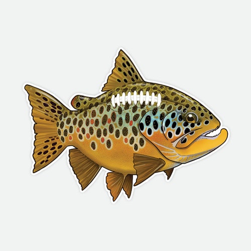 BROWN TROUT Vinyl Sticker Fish Art Decal - Etsy