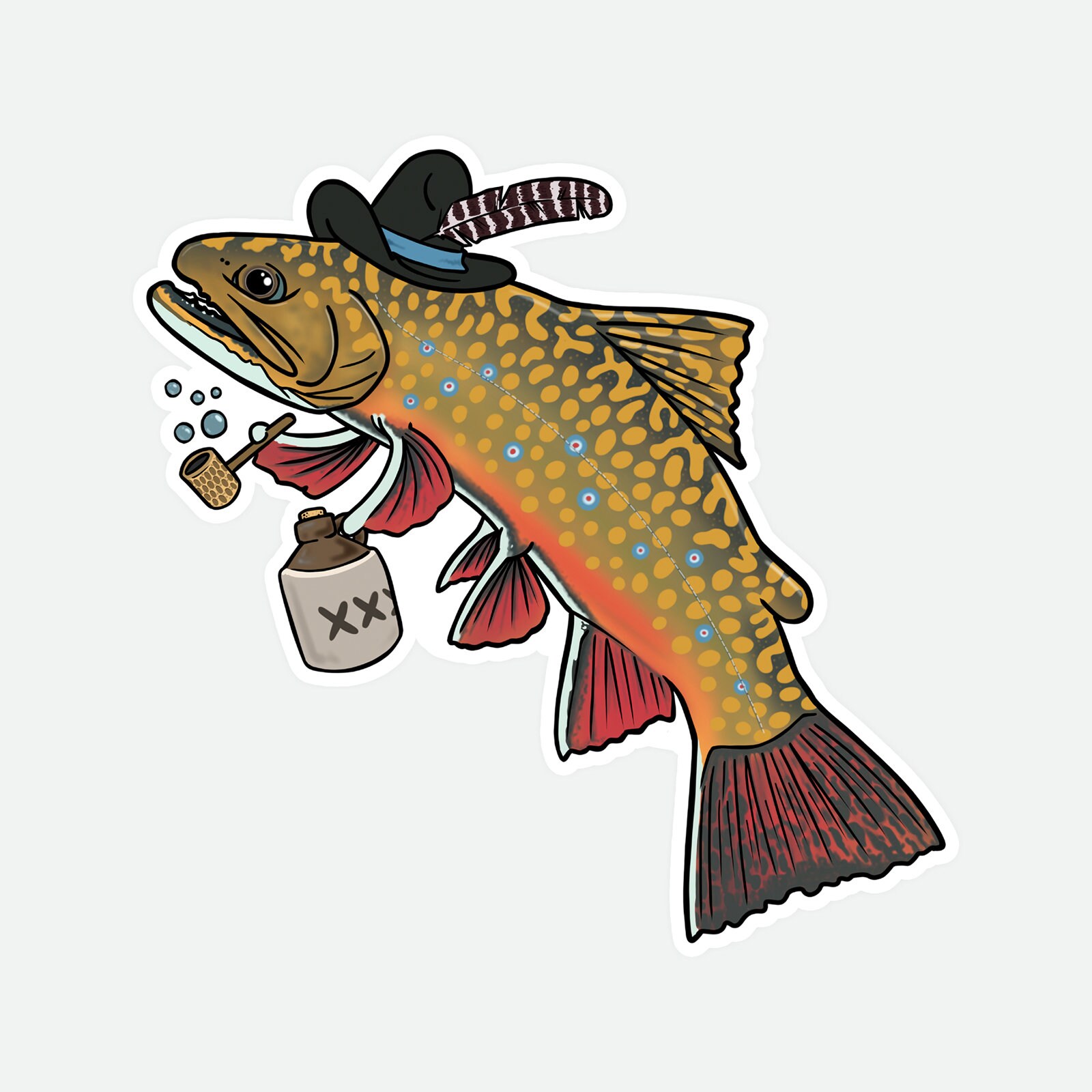 Hillbilly Brook Trout Decal - Etsy