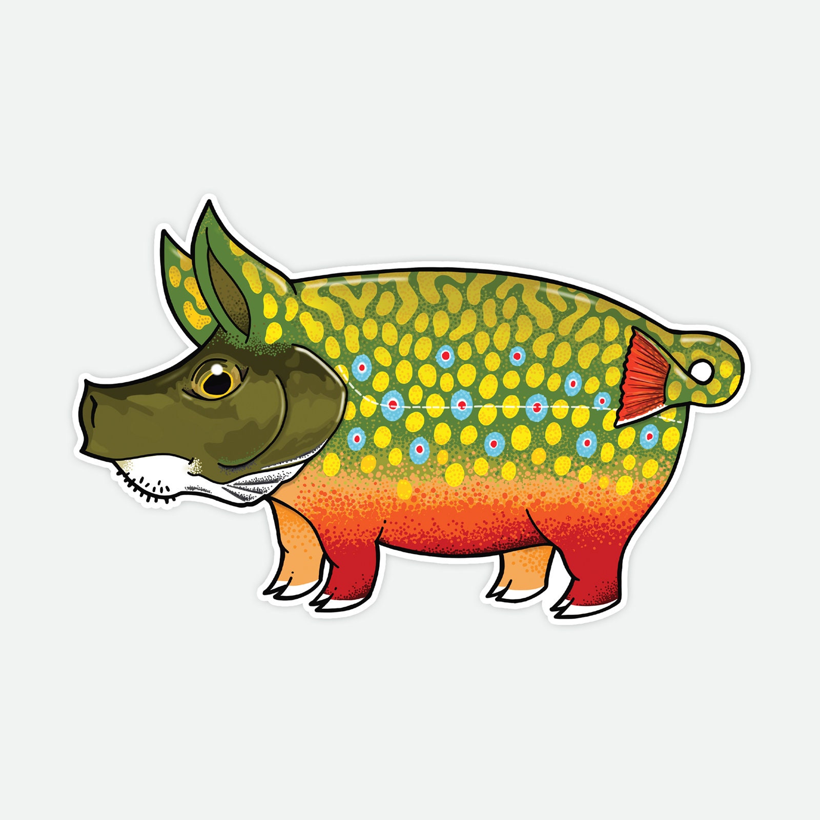 Pig Brook Trout Decal - Etsy