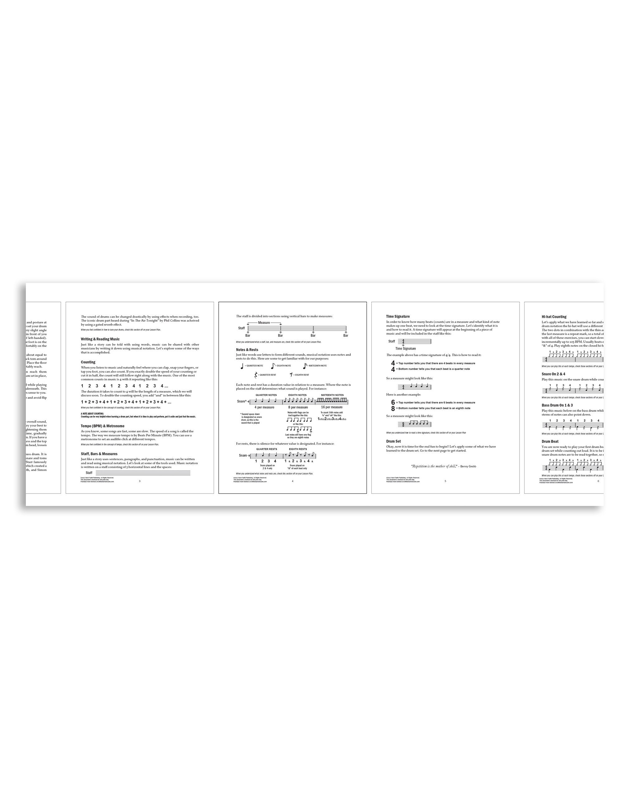 Drum Instructor Lesson Plan Packet for New Drummers From on the Drums ...