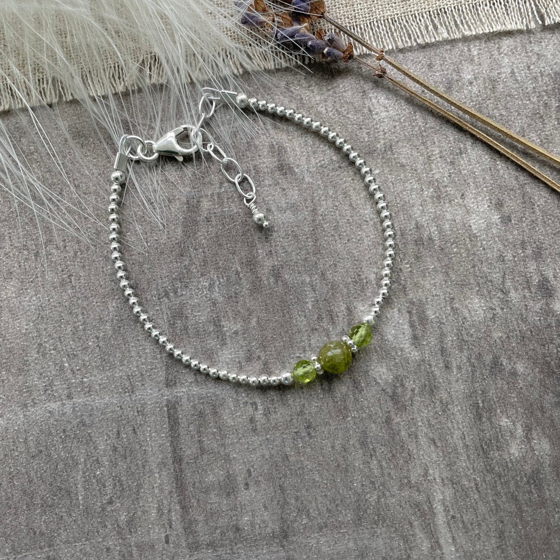 August Birthstone Bracelet Peridot Bracelet August Birthday - Etsy UK