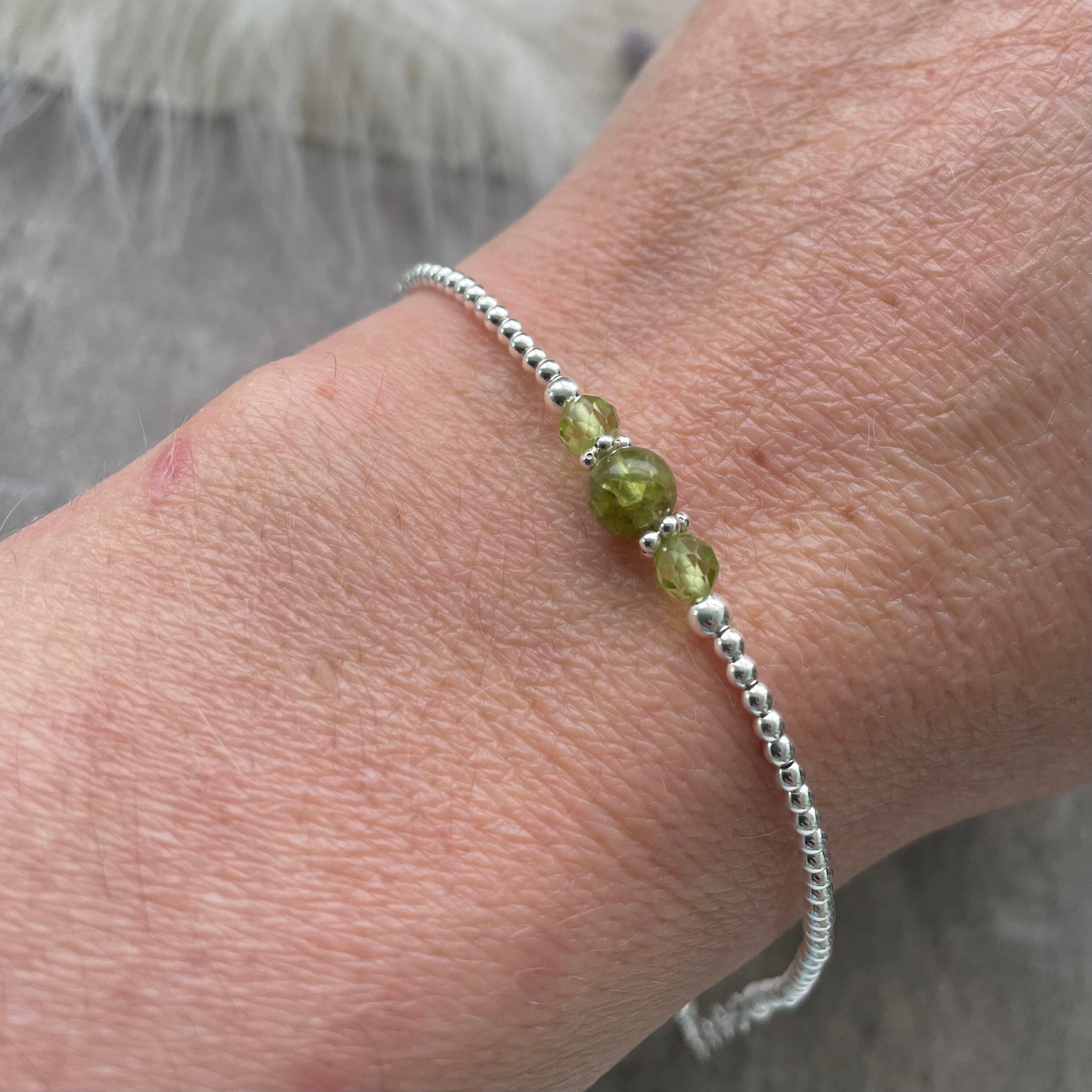 August Birthstone Bracelet Peridot Bracelet August Birthday - Etsy UK