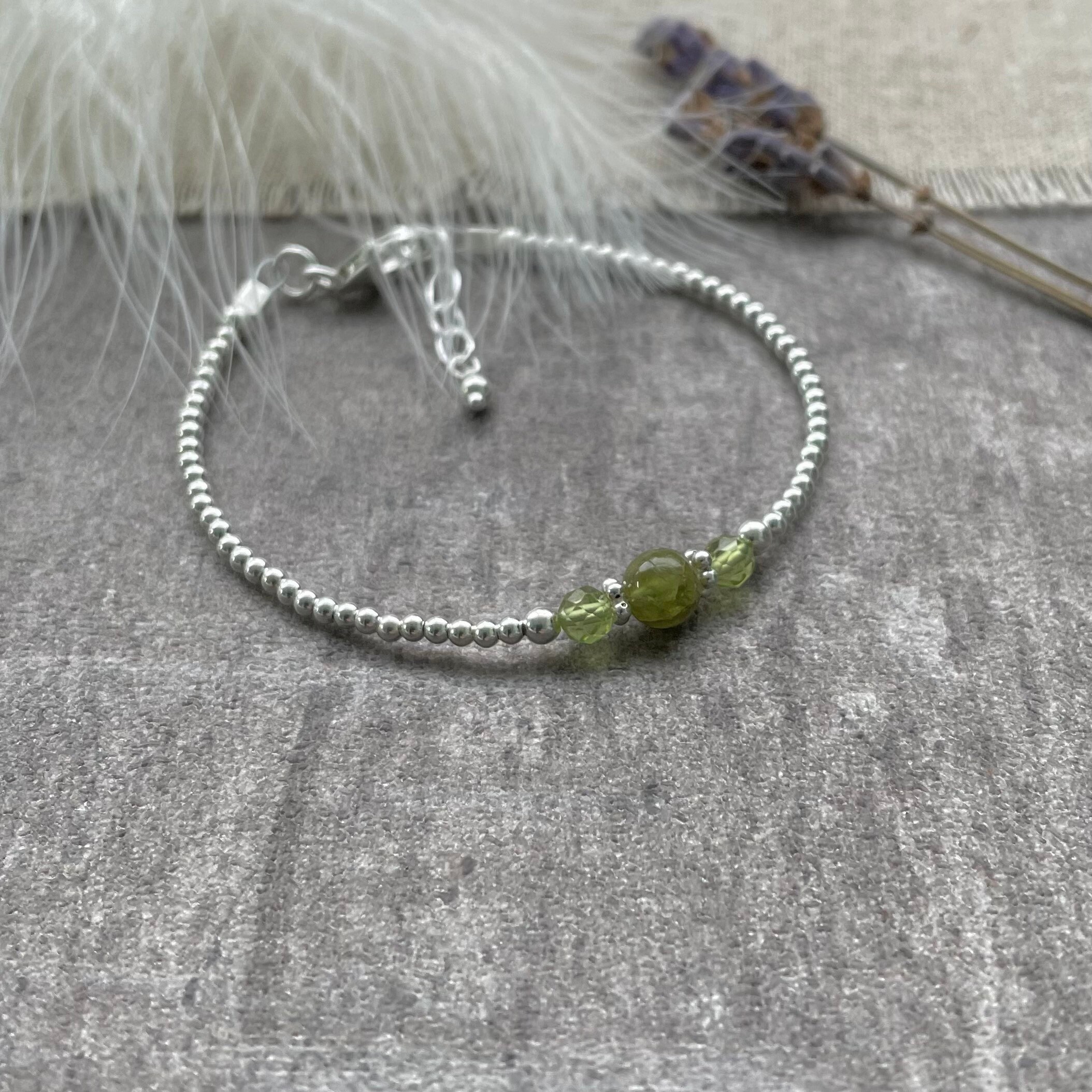 August Birthstone Bracelet Peridot Bracelet August Birthday - Etsy UK