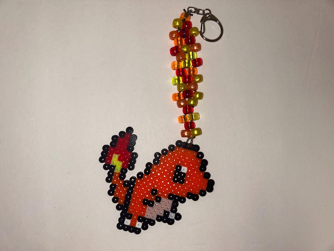 Charmander Sprite Pokémon Pixel Art Kandi Bead Keychain - Etsy