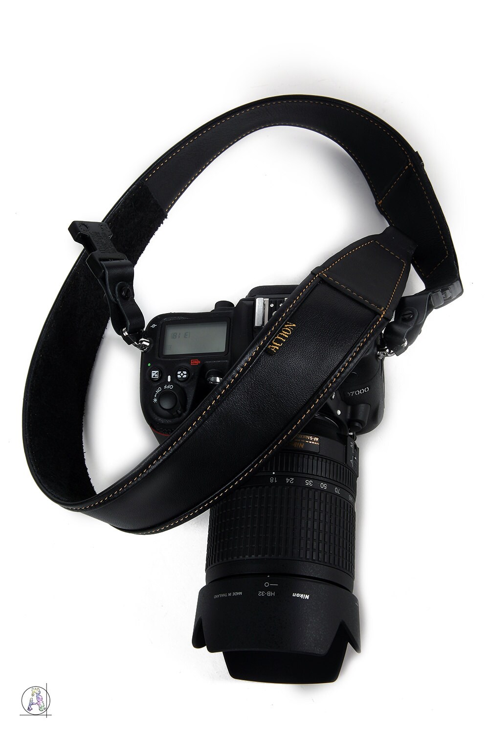 Soft Black Leather Camera Strap With Gold Stitching - Etsy