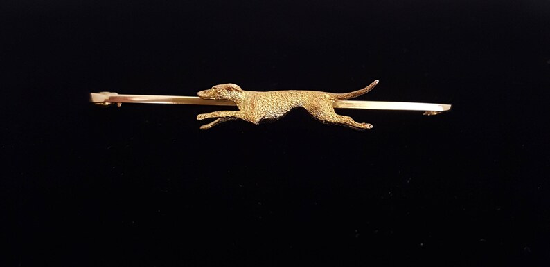 Antique British the Hunt Dog Pin Brooch in 9k Yellow Gold - Etsy
