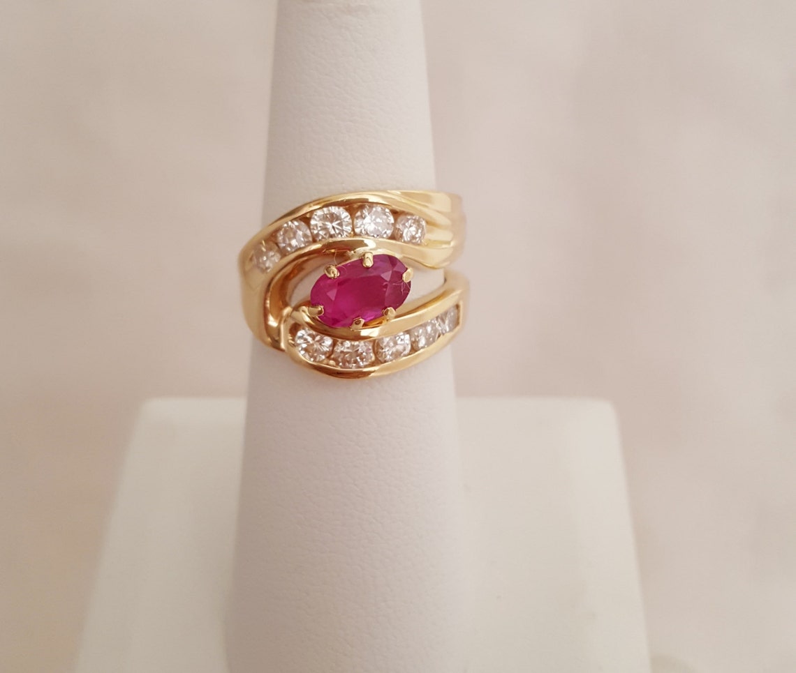 Custom-made 14k Ruby & Channel-set Diamond Ring EB494 - Etsy