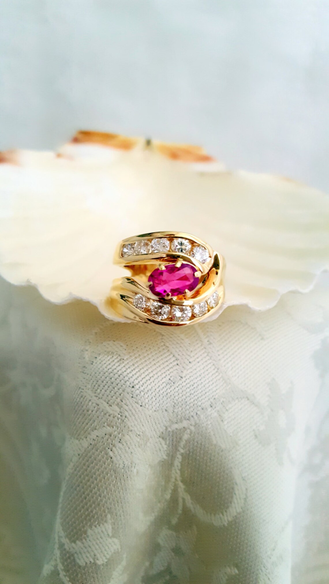 Custom-made 14k Ruby & Channel-set Diamond Ring EB494 - Etsy