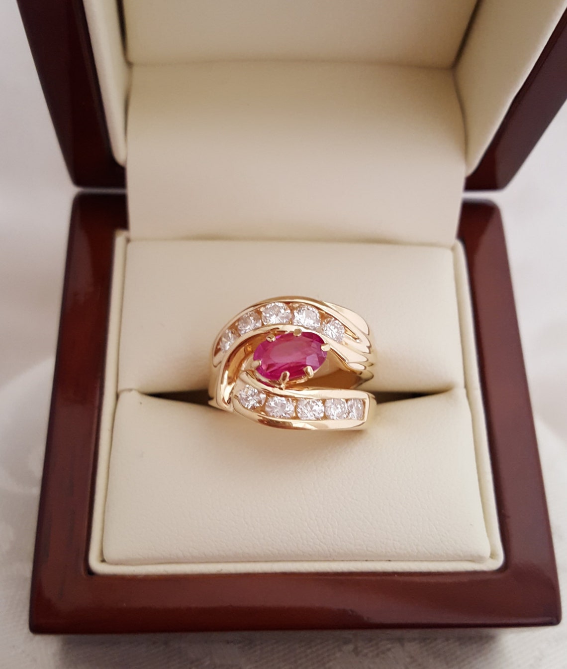 Custom-made 14k Ruby & Channel-set Diamond Ring EB494 - Etsy