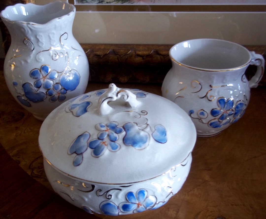 Home Pottery Living Bath Boudoir Decor Very Beautiful Chamber Bath Set ...