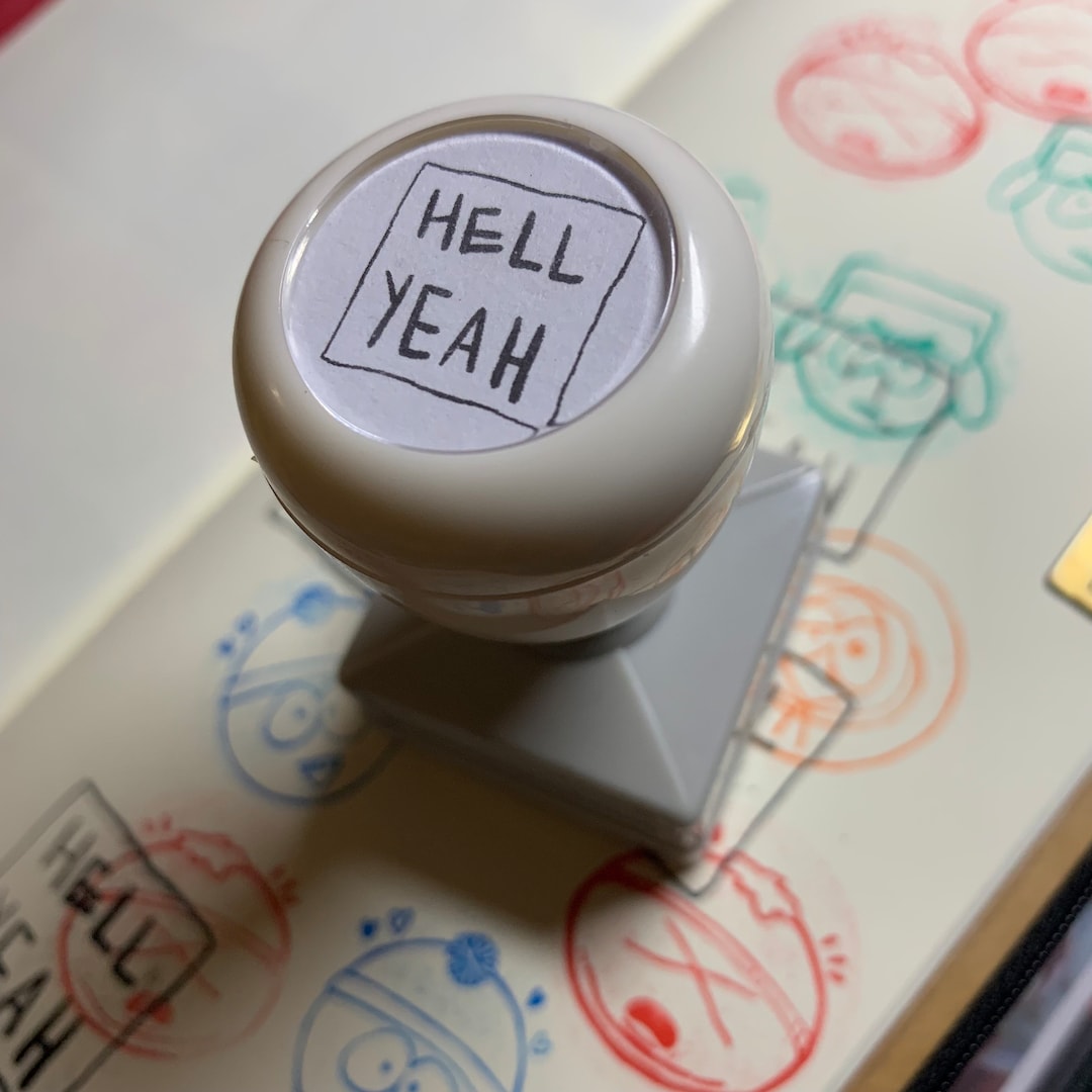 Hell Yeah Self Inking Stamps | Kawaii Stationery - Etsy