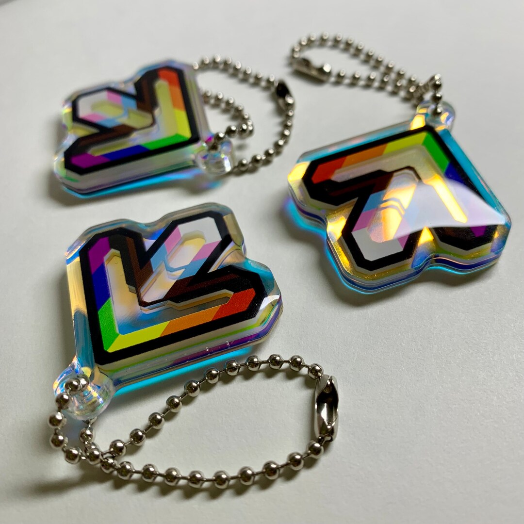 Rainbow DDR LGBTQIA+ Pride Arrows 1 Inch Acrylic Keychain | Gay Pride ...