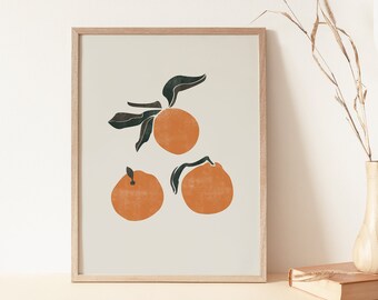 Orange Minimalist Fruit Art - Etsy