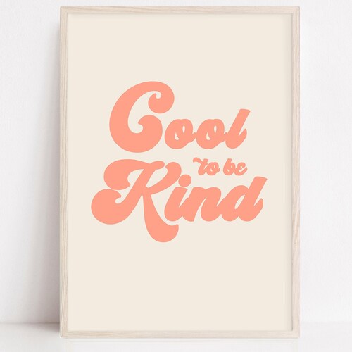 Cool to Be Kind Wall Art Retro Wall Artbohemian Printboho - Etsy