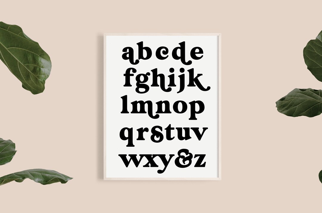 Retro Alphabet Poster Alphabet Print ABC Print Educational Art for Kids ...