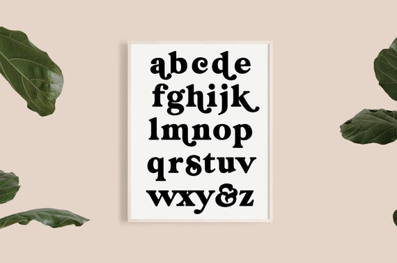 Retro Alphabet Poster Alphabet Print ABC Print - Etsy
