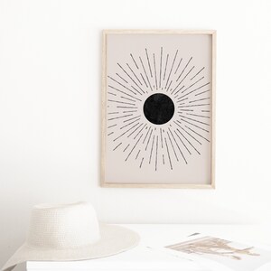 Rising Sun Art Print Abstract Sun Wall Art Sun Rays Circle - Etsy