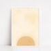 Vintage Golden Sunrise Print Cloudy Sunrise Print Abstract Sun Wall Art ...