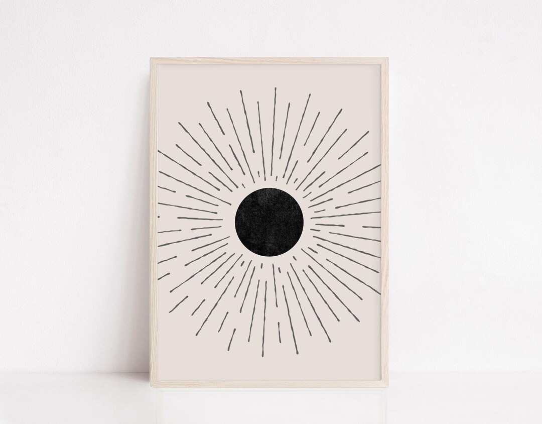 Rising Sun Art Print Abstract Sun Wall Art Sun Rays Circle - Etsy