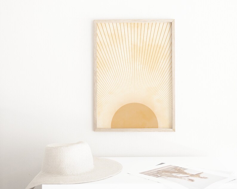 Vintage Golden Sunrise Print Cloudy Sunrise Print Abstract - Etsy