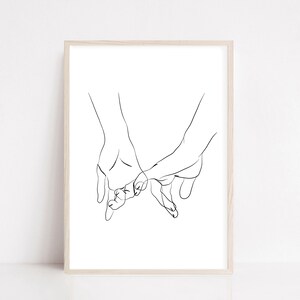 Pinky Swear Printable Pinky Promise Line Art Pinky Swear Print Single ...