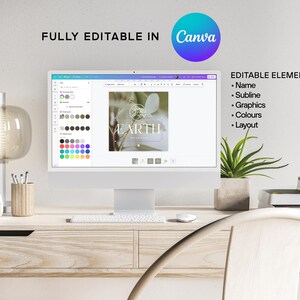 Elegant Earth Logo Design: Editable Canva Template (DIY) - Etsy